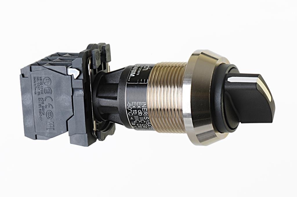 HarmAtex Exd Selector Switch, 2 Stay Put + NO Contact - Adeptor AS