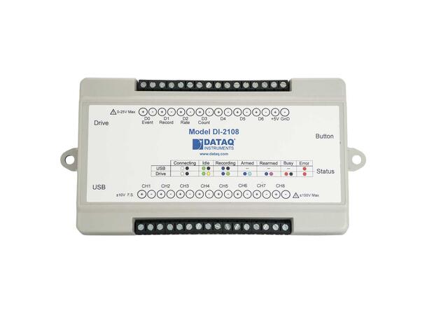 Dataq DI-2108, USB Stand alone DAQ 12-bit, 160 kS/s, 4 (opt. 8) analog ch. - Adeptor AS